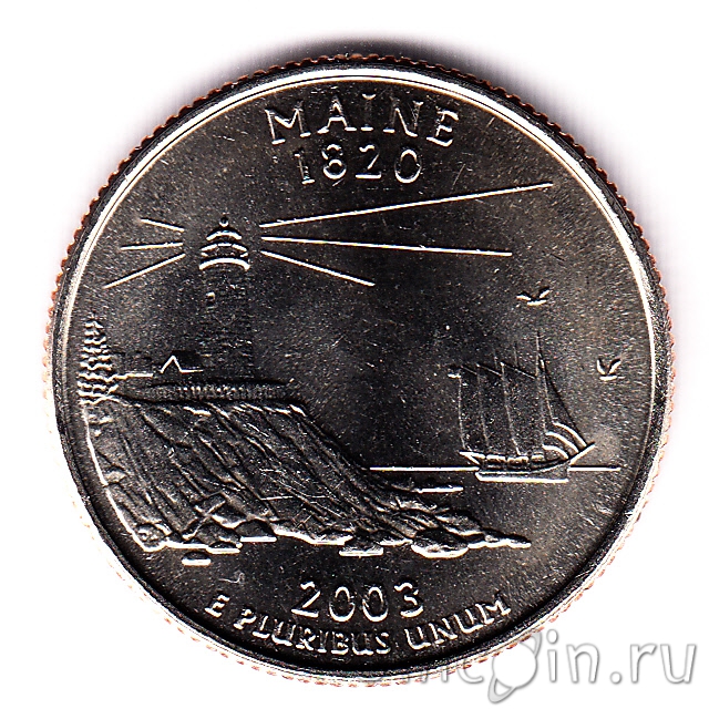 США 25 центов 2003 Maine (P). Интернет-магазин монет UniCoin